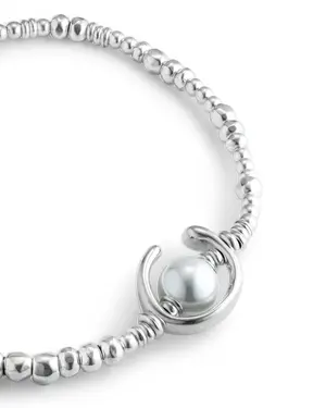 UNODE50 Sterling-plated Beaded Necklace With Pearl Accent
