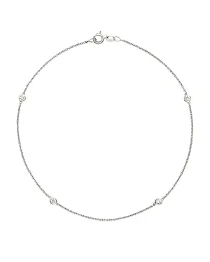 Bloomingdale'S Diamond Bezel Anklet In 14k Gold - White