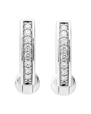 Lagos Sterling Diamond Hoop Earrings - Silver