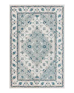 LR HOME Hans Traditional Trailing Floral Medallion Area Rug, 60 X 93 - Gray/ Blue