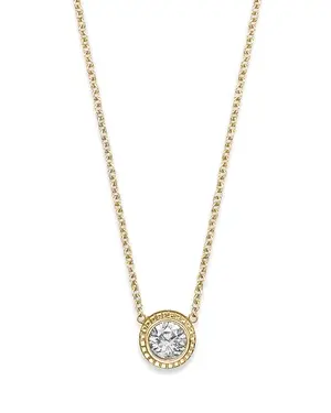 Bloomingdale'S Diamond Solitaire Pendant Necklace - White/gold