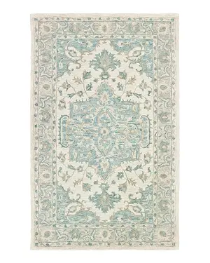 LR HOME Imperial Sunrise Medallion Area Rug, 60 X 93 - Turquoise