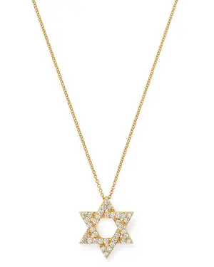 Bloomingdale'S Diamond Star Of David Pendant Necklace - White/gold