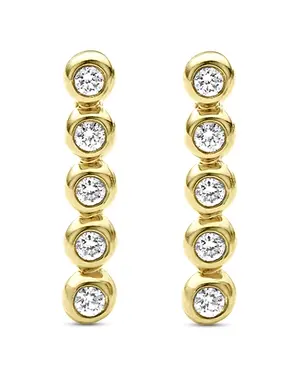 Lagos 18k Ksl Diamond Bar Stud Earrings