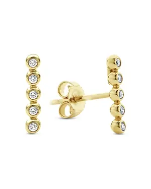 Lagos 18k Ksl Diamond Bar Stud Earrings