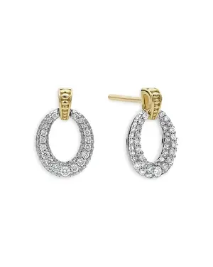Lagos Sterling Silver And 18k Gold Diamond Drop Earrings - White/yellow