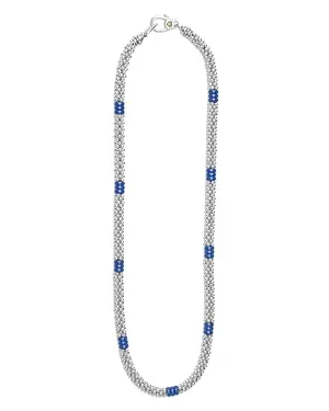 Lagos Lagos Sterling Silver Ceramic Rondelle Collar Necklace Blue/silver