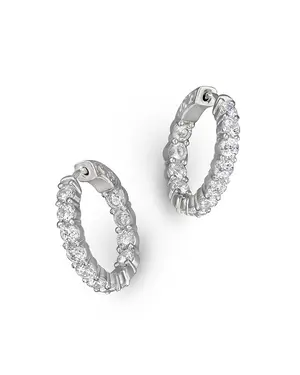 Bloomingdale'S Diamond Hoop Earrings 3.60 Tcw In 14k Gold - White