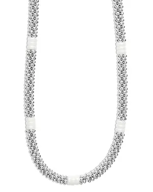 Lagos 18k Yellow Gold & Sterling Rondelle Collar Necklace - Silver