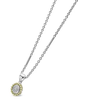 Lagos 18k Yellow Gold And Sterling Diamond Pendant Necklace - Silver