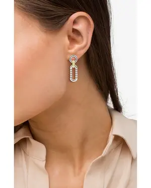 Lagos Signature Caviar Link Drop Earrings - Silver/gold