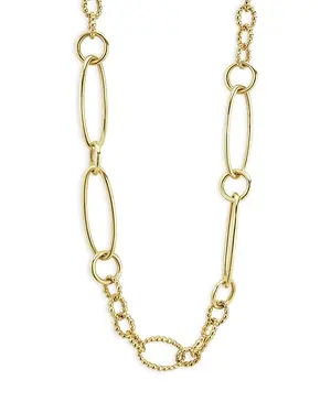 Lagos 18k Yellow Caviar Oval Link Necklace - Gold
