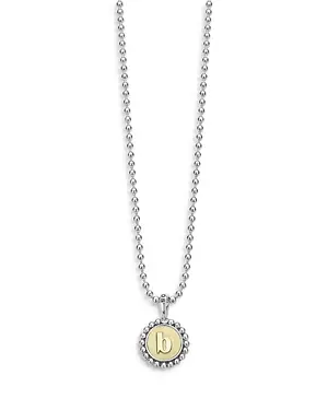 Lagos Signature Caviar Initial Pendant Necklace - B