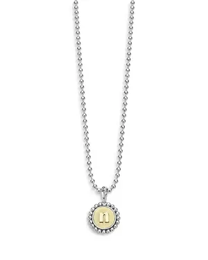 Lagos Sterling Silver And 18k Yellow Gold Initial Pendant Necklace - N