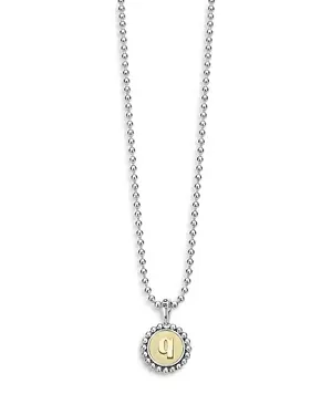 Lagos Sterling Silver And 18k Yellow Gold Initial Pendant Necklace - Q