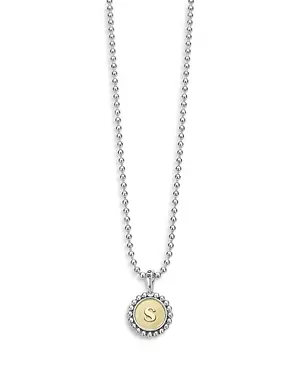 Lagos Sterling Silver And 18k Yellow Gold Initial Pendant Necklace - S