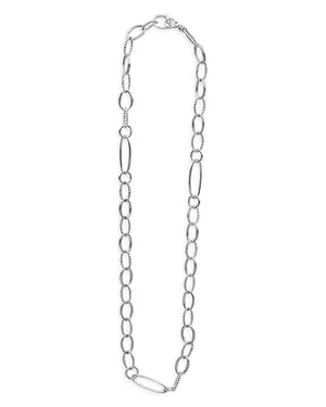 Lagos Sterling Caviar Oval Link Chain Necklace - Silver