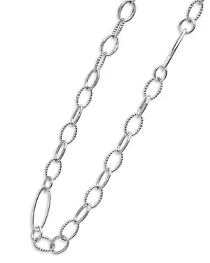Lagos Sterling Caviar Oval Link Chain Necklace - Silver
