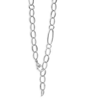Lagos Sterling Caviar Oval Link Chain Necklace - Silver
