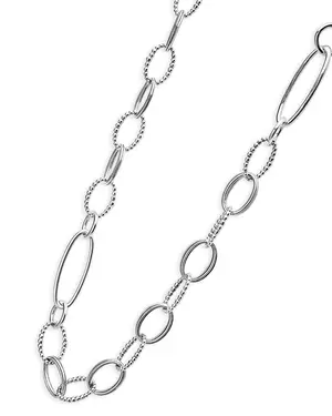 Lagos Sterling Signature Caviar Oval Link Chain Necklace - Silver