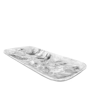 NASHI Classical Rectangular Platter Black Swirl