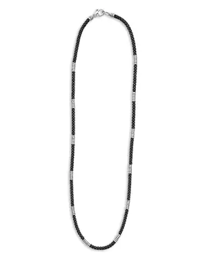 Lagos Black Caviar Station Necklace - Silver/black