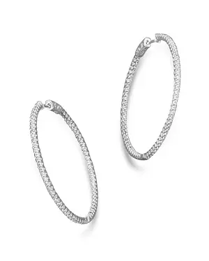 Bloomingdale'S 14k Gold Diamond Hoop Earrings 2.0 Tcw - White