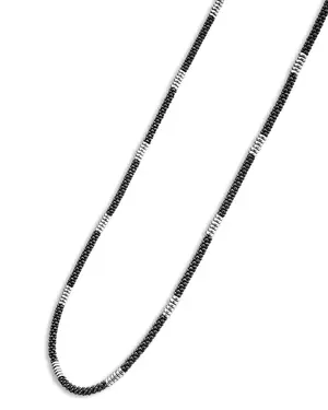 Lagos Black Caviar Ceramic Beaded Necklace - Black/silver