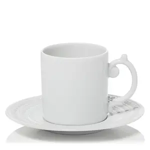 L'Objet Perlee Espresso Cup & Saucer - White