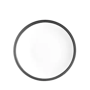 L'Objet Soie Tressee Black Dessert Plate - White/black