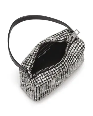 Alexander Wang Medium Rhinestone Pouch - White/silver