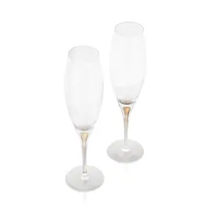 ORREFORS Intermezzo Gold Champagne Glasses, Set Of 2