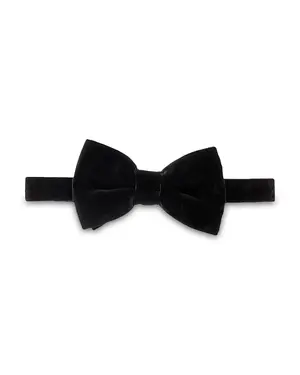 Eton Velvet Silk Bow Tie - Black