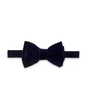Eton Velvet Silk Bow Tie Blue