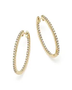 Bloomingdale'S Diamond Oval Hoop Earrings - White/gold