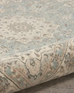 NOURISON HOME Living Treasures Li15 Area Rug, 2'6 X 4'3 - Aqua/ivory