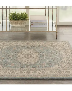 NOURISON HOME Living Treasures Li15 Area Rug, 2'6 X 4'3 - Aqua/ivory