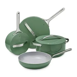 CARAWAY Non-toxic Ceramic Non-stick Cookware 7-piece Set - Sage