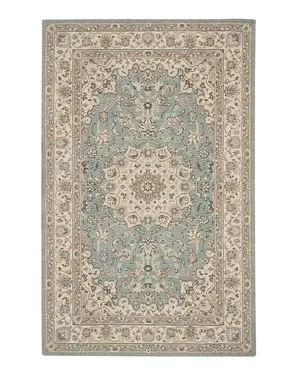 NOURISON HOME Living Treasures Li15 Area Rug, 3'6 X 5'6 - Aqua/ivory