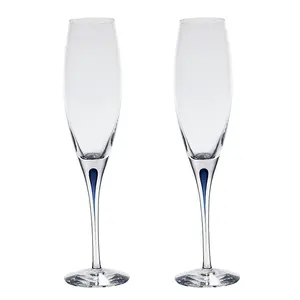ORREFORS Intermezzo Blue Set Of 2 Flutes - No Color