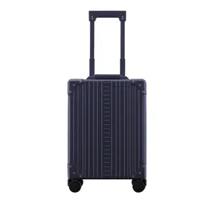 ALEON 20-inch Aluminum Vertical Spinner Carry On Suitcase - Blue