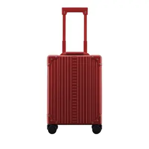 ALEON 20-inch Aluminum Vertical Spinner Carry On Suitcase - Red