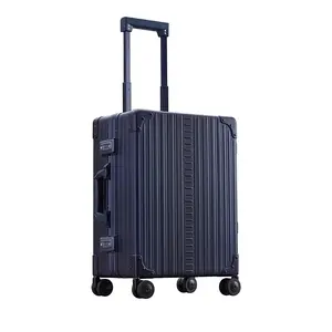 ALEON 21-inch Aluminum Carry-on Spinner Suitcase - Blue