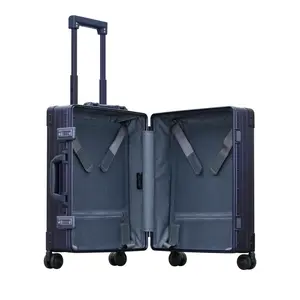 ALEON 21-inch Aluminum Carry-on Spinner Suitcase - Blue