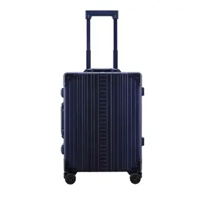 ALEON 21-inch Aluminum Carry-on Spinner Suitcase - Blue