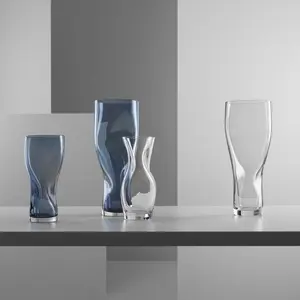ORREFORS Squeeze Vase, Tall - Blue