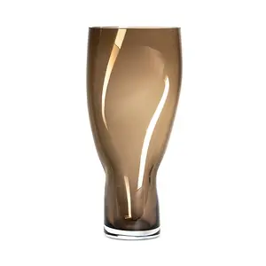 ORREFORS Squeeze Vase, Tall - Smokey Brown