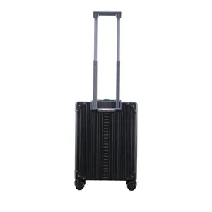 ALEON 21" Aluminum Vertical Spinner Carry On Suitcase - Black