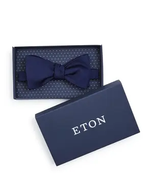Eton Grosgrain Silk Bow Tie - Blue