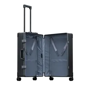 ALEON 26-inch Traveler Aluminum Spinner Suitcase - Black